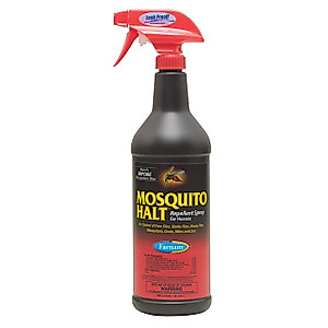 Farnam Mosquito Halt Repellent Spray for Horses, Ready-to-Use Fly and Bug Spray, 32 Fluid Ounces, One Quart Bottle with Trigger Sprayer