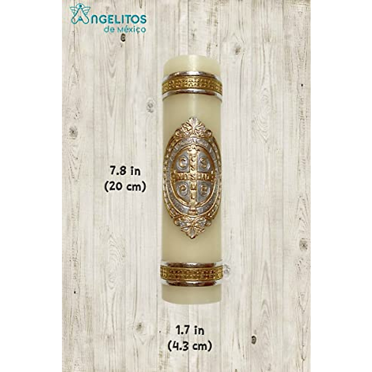 Saint Benedict Framed Medal Unique Candle Cirio de San Benito Protection