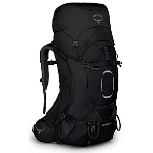Osprey Aether 55 Men's Backpacking Backpack , Black, Small/Medium