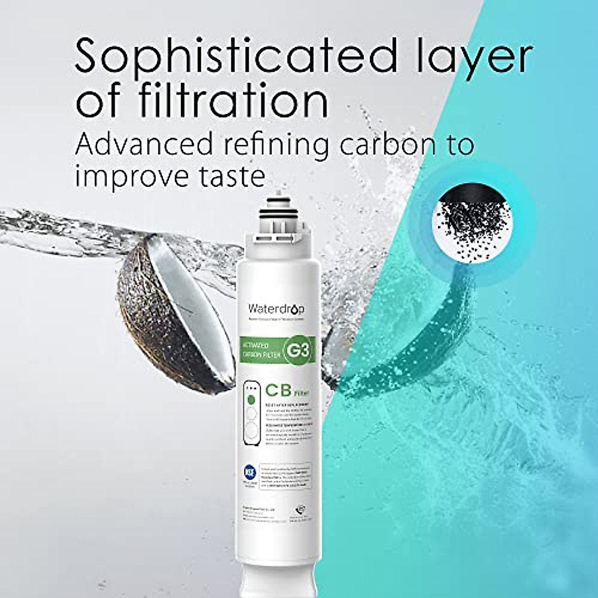 Waterdrop G3 Replacement Filter 1-Year Combo, 2 WD-G3-CF Filters and 1 WD-G3-CB Filter and 1 Mineral Filter, Replacement for WD-G3-W, WD-G3P600 and WD-G3P800-W Reverse Osmosis System, New Logo Design