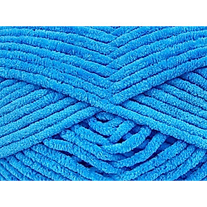 Lot of 4 x 100gr Skeins Ice Yarns Velvet Chenille Yarn Light Blue