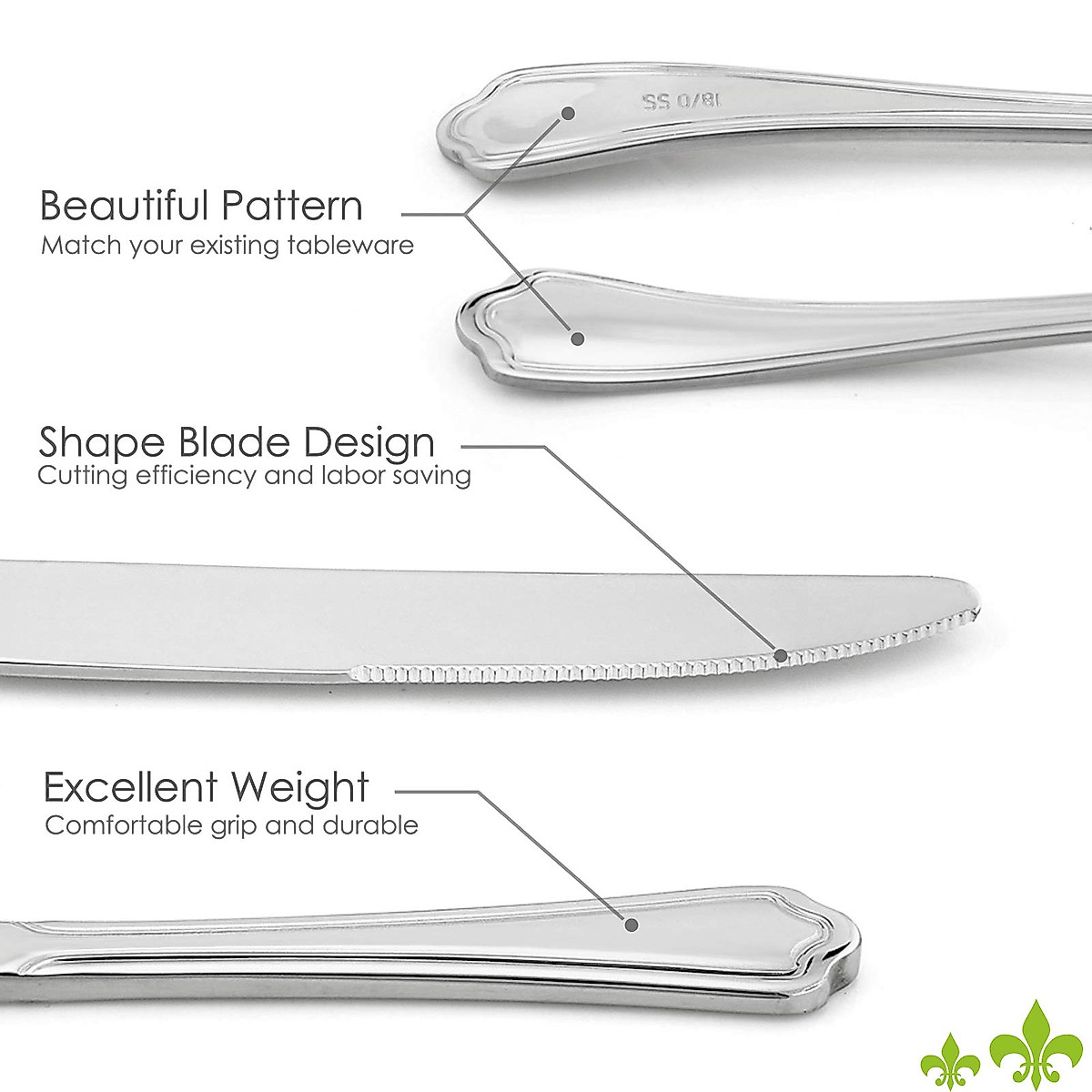 20 Pieces Silverware Set with Organizer/Tray for 4, HaWare Stainless Steel Flatware Cutlery Set, Elegant Design for Home Hotel Kitchen Wedding, Mirror Polished & Dishwasher Safe