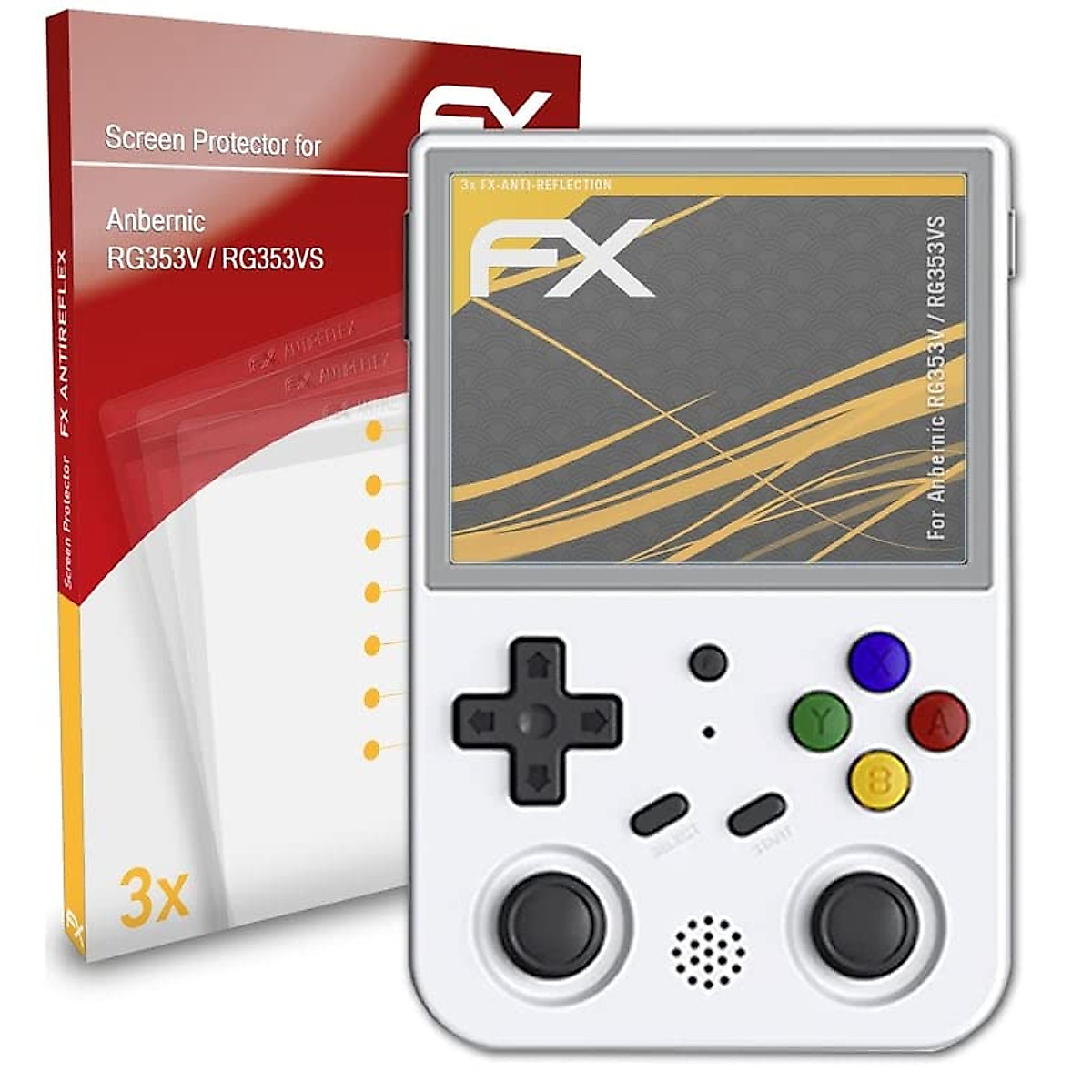 atFoliX Screen Protector compatible with Anbernic RG353V / RG353VS Screen Protection Film, anti-reflective and shock-absorbing FX Protector Film (3X)