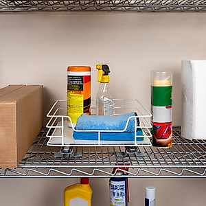 Household Essentials 1516-1 Glidez Undersink Sliding Organizer | Pull Out Cabinet Shelf | White | 15-Inch