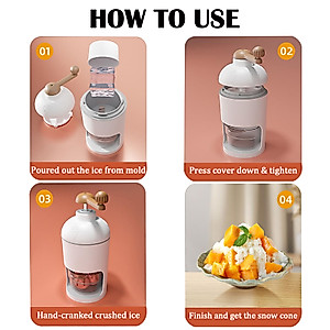 Manual Shaved Ice Shaver and Snow Cone Machines Portable Ice Crusher Table-Top Ice Maker with Free Ice Cube Tray, BPA Free