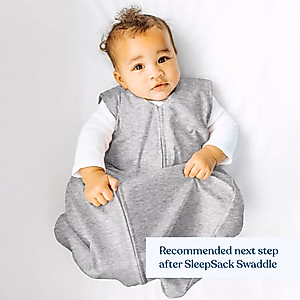 HALO Sleepsack, 100% Cotton Wearable Blanket, Swaddle Transition Sleeping Bag, TOG 0.5, Heather Grey, X-Large
