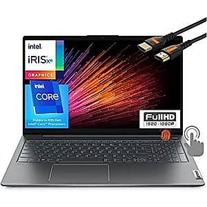 Lenovo IdeaPad 5i Laptop, 15.6" FHD(1920 x 1080) Touch, Intel 12th gen i5-1235U, 10 Cores, 16GB RAM, 1TB PCIe SSD, Fingerprint Reader, Wi-Fi 6 AX, Webcam, Type-C, w/HDMI Cable (i5-1235U)
