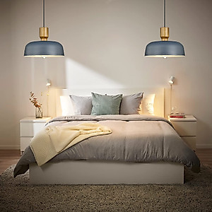 Darkaway Pendant Light Fixtures Ceiling Hanging with Hammered Metal Shade, Modern Pendant Light for Kitchen Island Lighting Hanging Lamp Adjustable Height, Medium