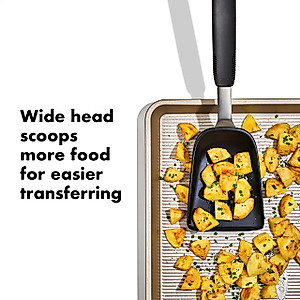 OXO Good Grips Sheet Pan Roasting Scoop for Vegetables and More, Black