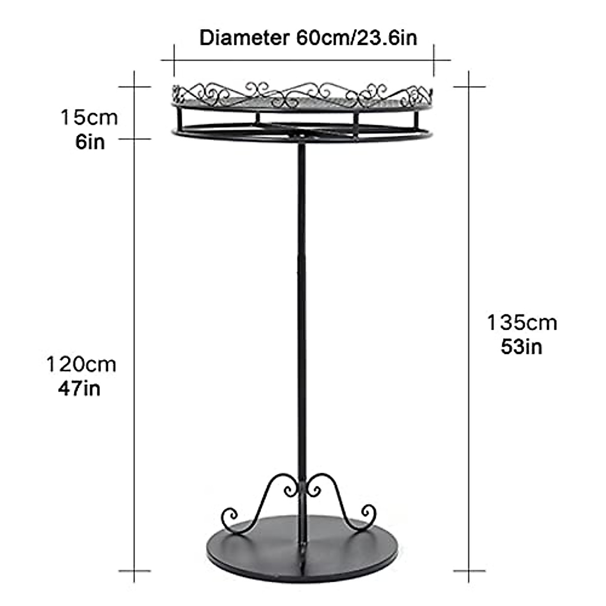 Household Products Floor-Standing Rotating Clothing Rack,Commercial Round Clothing Hanging Rack,Retail Display Heavy Clothes Garment Rack for Boutiques and Laundry Room