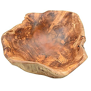 Creative Wood Bowl Root Carved Bowl Handmade Natural Real Wood Candy Serving Bowl (12"-14")