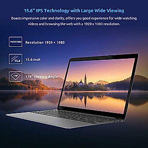Bmax X15 Laptop Computers, 15.6" FHD (1920 x 1080) Display, Celeron 4120 up to 2.6 GHz, 8GB DDR4, 256GB SSD Storage, HDMI, Webcam, WI-FI, Windows 10 - Space Grey