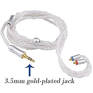 8 Core MMCX Cable, Upgrade Silver Plated Audio Cable, MMCX Interface Replacement Cable for Shure SE215 SE315 SE846 SE535 SE425 LZ A4 A5 UE900 Earphones