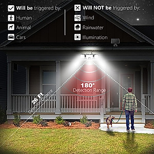 K KASONIC Solar Flood Lights, 2500LM Super Bright Motion Sensor with Remote, IP65 Waterproof Solar Security Spot Lights with 15Ft Cable for Patio, Garage, Porch, Yard, 2 Pack