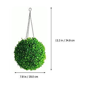 Beaupretty Solar Grass Ball Light Decorative Grass Balls Green Solar Lights Outdoor Artificial Topiary Plant Round Grass Flower Garland Decorations Garden Solar Lamp Warm White Plastic Lob