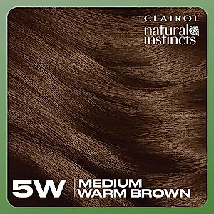 Clairol Natural Instincts Demi-Permanent Hair Dye, 5W Medium Warm Brown Hair Color, Pack of 1
