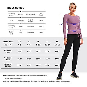 Athletic Tops for Women Long Sleeve Fitted (Black,L)