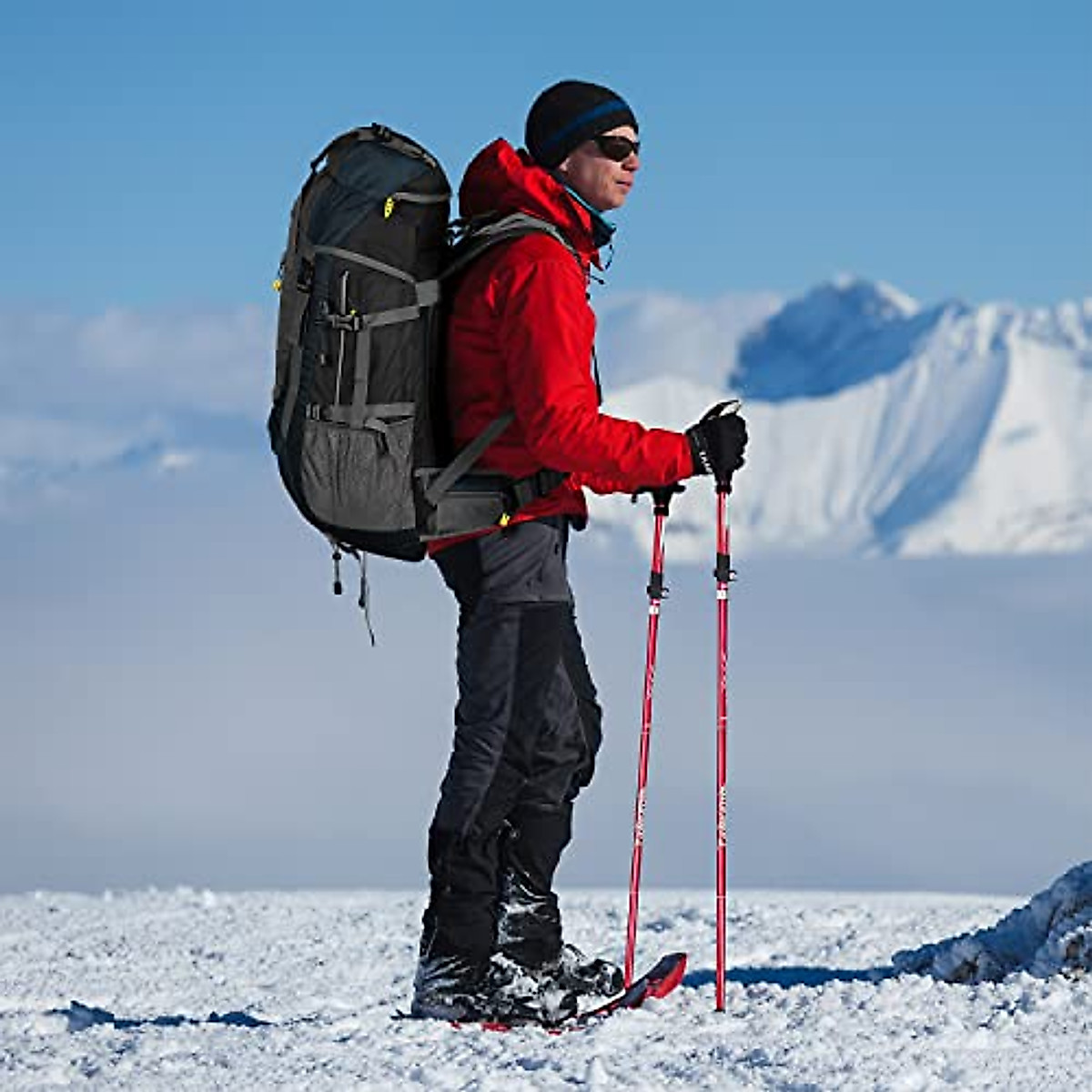 Esup 70L Hiking Backpack Camping Backpack Backpacking Backpack, Mountaineering Backpack with 65L+5L Rain Cover (Dark Blue)