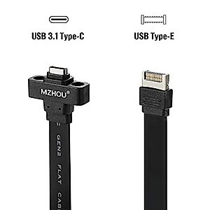 MZHOU USB 3.1 Type C Front Panel Header Extension Cable 57 cm, USB 3.1 Type E to USB 3.1 Type C Cable,Gen 2,Speed up to 10 Gbps Internal Adapter Cable,with Mount Screw (22.5 in)