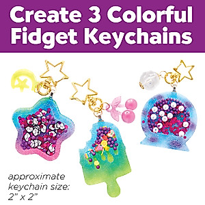 Creativity for Kids Resin Fidget Shakers - Create 3 Sensory Keychains, DIY Crafts for Kids Age 8-10+, Neon, 3" x 3"