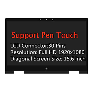 NBPCLCD 15.6" FHD LED LCD Display Touch Screen Assembly w/Digitizer Board Bezel Replacement for HP Envy X360 15-BP000 15-BP100 15M-BP000 15M-BP100 15T-BP000 15T-BP100 15Z-BQ100 15-BQ000 15-BQ100