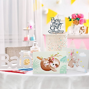 24 Pack New Baby Card Baby Congratulations Cards with Envelopes Set, 6 Designs Cute Animal Baby Card for Baby Shower to Welcome a New Baby Boy or Girl Greeting Note Cards