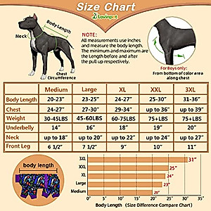 LovinPet Large Big Dog Pajamas - Post Surgery Onesie for Large Dog Breeds, Reflective Stripe, Lightweight breatheable stretchy knit, Charcoal Gray Deep Sea Print, Large Dog Jammies, Pet Pj's,Black 2XL