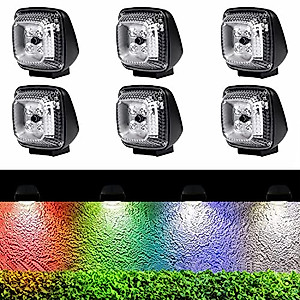 BLUEGUAN Solar Wall Lights, 6 Pack Solar Wall Garden Lights Outdoor Waterproof IP65, Upgraded 7 Color RGB Rainbow Landscape Lamps for Patio, Backyard, Attic, Christmas Halloween Pathway Décor