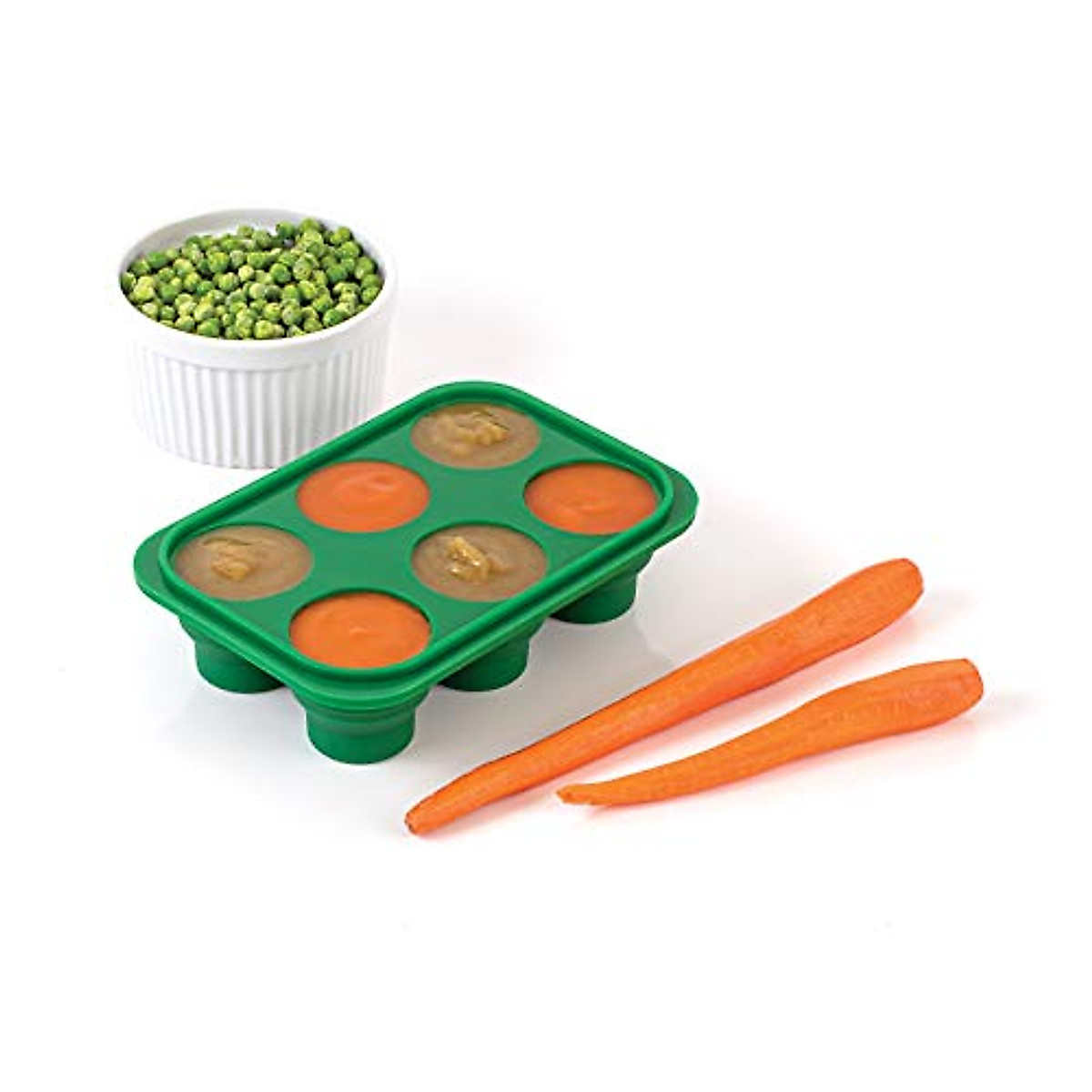 HIC Kitchen Prep-N-Freeze Mini Portion Tray with Lid, Collapsible LFGB Silicone, 2-Ounce Sections