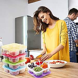 Gtthry Bento Snack Boxes,4-Compartment Snack Containers,Stackable Food Storage Containers with Lids,Reusable Bento Lunch Boxes,BPA Free Lunch Containers,Food Containers Dishwasher Safe(10 Pack)