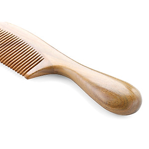 Onedor Natural Handmade Green Sandalwood Wide Tooth & Fine Tooth Wooden Comb Set, Natural Sandalwood scent for Beautiful Hairs. None-Tangled Hair & Anti-Static by nature