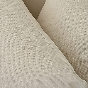 kevinplus 88.5'' Modern Sectional Sofa Couch for Living Room, Contemporary Comfortable 3-Seat Sofa with 4 Pillows for Apartment Office and Small Space, Linen Fabric, Cream White