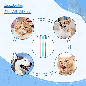 LLOUSSAK 7Pcs Dog Toothbrush Cat Toothbrush Small Dog Puppy Tooth Brushing Kit Finger Toothbrush 360 ° Dog Toothbrush for Puppy, Small Dog and Cat