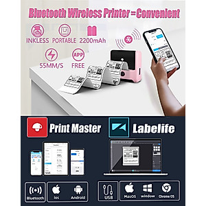 Memoking Label Makers Machine with Tape for Home & Office Organization and Storage - 3" Wireless Label Printer for Office Supplies Labels - Mini Sticker Maker - M200 Bluetooth Label Maker for Phone&PC