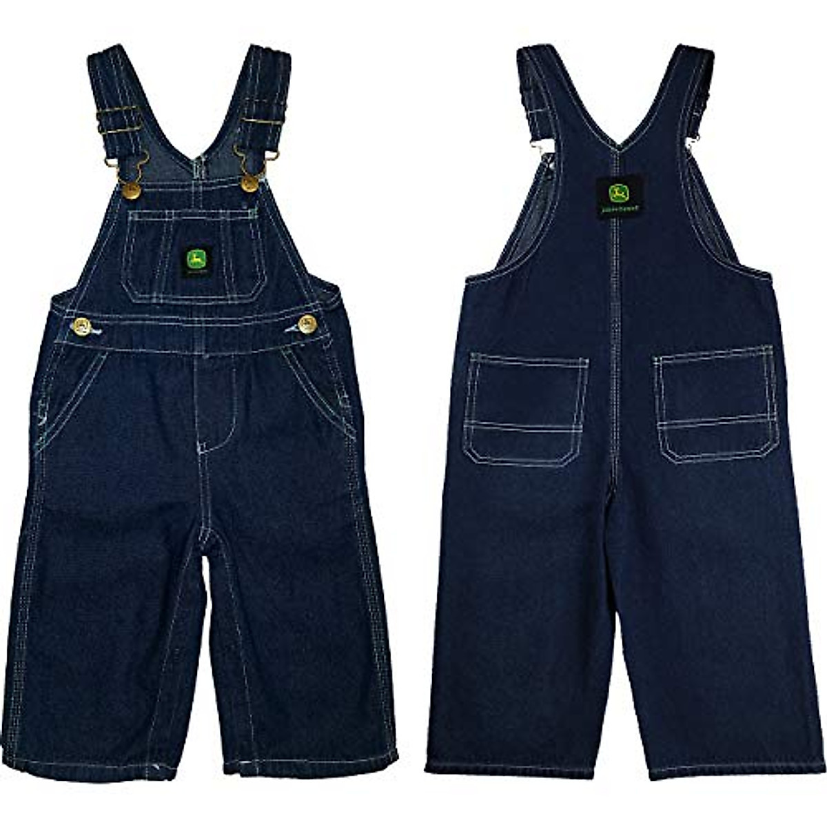 John Deere baby boys Newborn Denim Overall Bib, Denim, 12 18 US