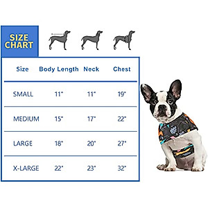 HDE Canvas Dog Vest Waterproof Jacket Cold Weather Coats for S-XL Dogs Dinosaurs - M