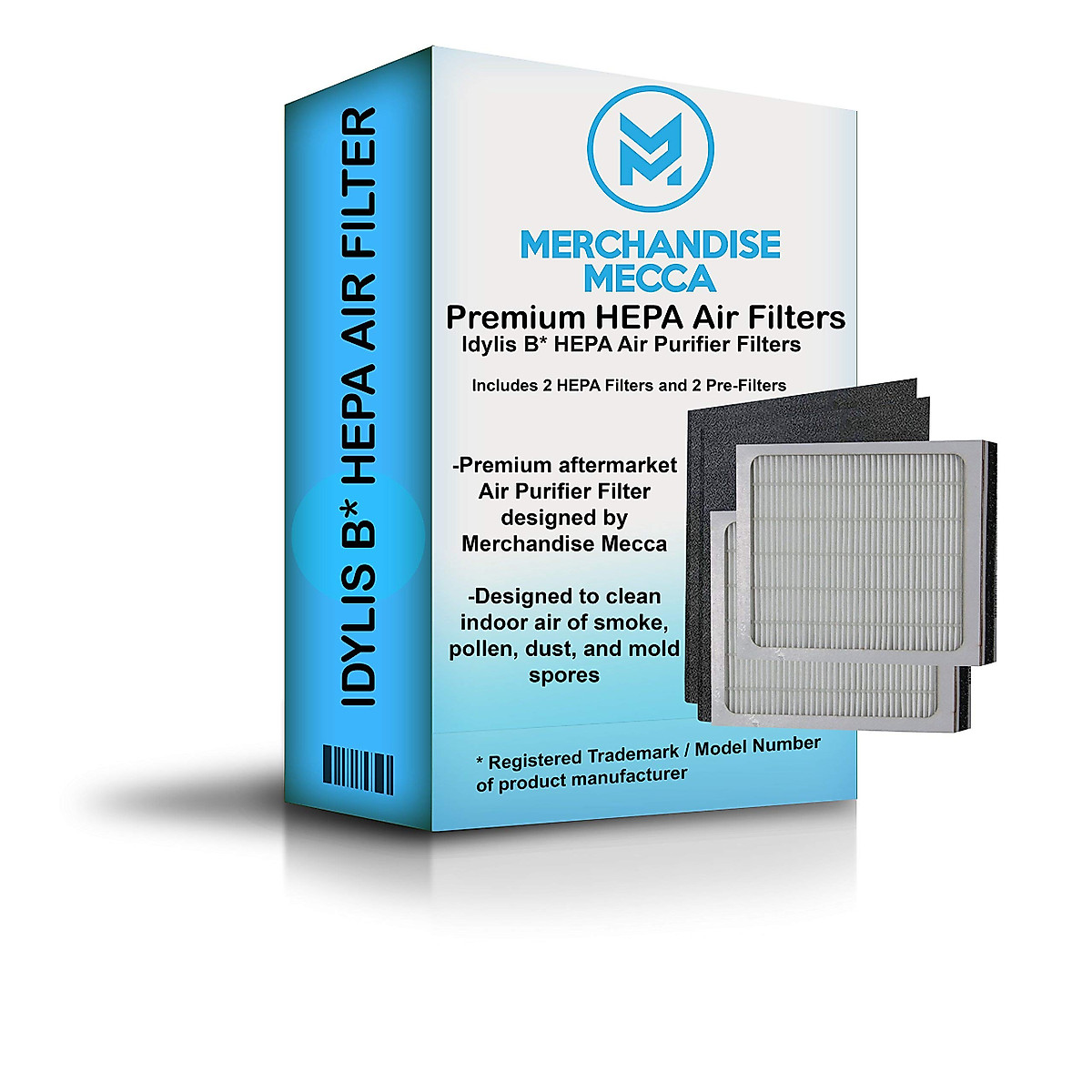 Idylis B 2 HEPA Filters and 2 Idylis B Pre-Filters - Made for IAP-10-050, IAP-10-125 & AC-2125