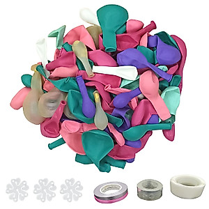 JANEF 151pcs Unicorn Mermaid Balloon Garland Arch Set, Confetti Latex Foil Purple Pink Balloons with 7 Balloon Tools, for Theme Birthday Party Shower Wedding Supplies Decoration