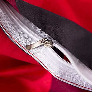 Zhiyuan Red and Black Buffalo Plaid Microfiber Duvet Cover Set with 2 Pillow Shams, Queen