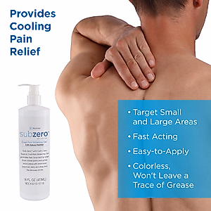 Sub Zero Cooling Pain Relief Gel, 16oz Bottle with Pump - Joint Relief and Nerve Pain Relief Cream for Muscle Deep Pain Relief and Arthritis Relief