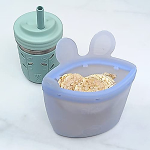 Elk and Friends Silicone Kids Snack Container | Food Grade Silicone | Reusable Pouch | Dishwasher Safe | 8oz Storage | 2 Pack
