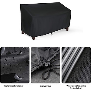 Hengme Outdoor Patio Garden Bench Cover - 2 Seat Outside Park Loveseat, Sofa, Glider, Furniture Cover Patio Bench Cover - 52L x 32W x 34H inch