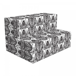 Ambesonne Egyptian Foldable Mattress, Mythological Scarabs, 74.8" x 35.4", Black White