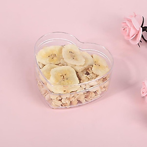 2Pcs Transparent Plastic Heart Shaped Acrylic Box with Lid Mini Storage Candy Boxes Cube Organizer Containers for Tiny Jewelry Party Favors Supplies