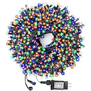 Decute 300LED Christmas String Lights Outdoor Waterproof 105FT UL Certified with End-to-End Plug 8 Modes, Multicolor Indoor Starry Fairy Lights for Christmas Tree Patio Garden Wedding Party Decor