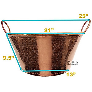Kitchen & Restaurant Supplies Cazo de Cobre Puro 21" para Carnitas Hanging Classic Traditional Tacos Pure 100% Copper Mexico