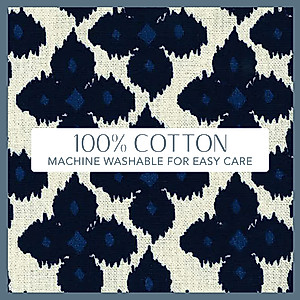 Elrene Home Fashions Everyday Casual Prints Decorative Cloth Napkins and Table Accessories, 17" x 17", Indigo Blue, 24 Count