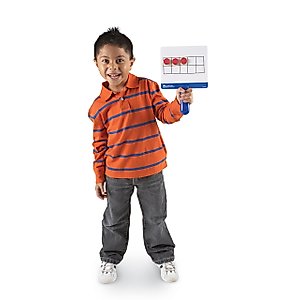 Learning Resources Magnetic Ten-Frame Answer Boards (Set of 4) and 100 Counters + Learning Resources Time Activity Set - 41 Pieces