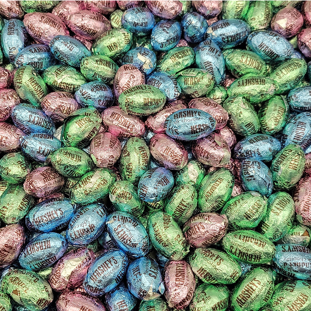 Hershey's Easter Milk Chocolate Eggs candy - Individually Wrapped Bulk 2.25lb Party Pack – Perfect for Easter Baskets and Egg Hunts (Milk Chocolate)