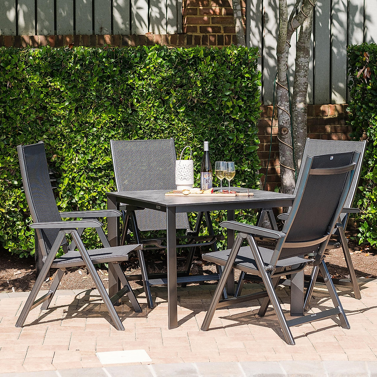 KETTLER Basic Plus Folding Multi-Position Chair - Gray/Gray